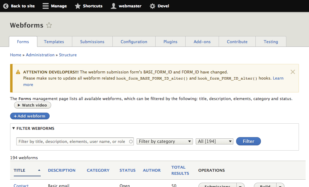 Same webform multiple times on the same page [#2957002] | Drupal.org